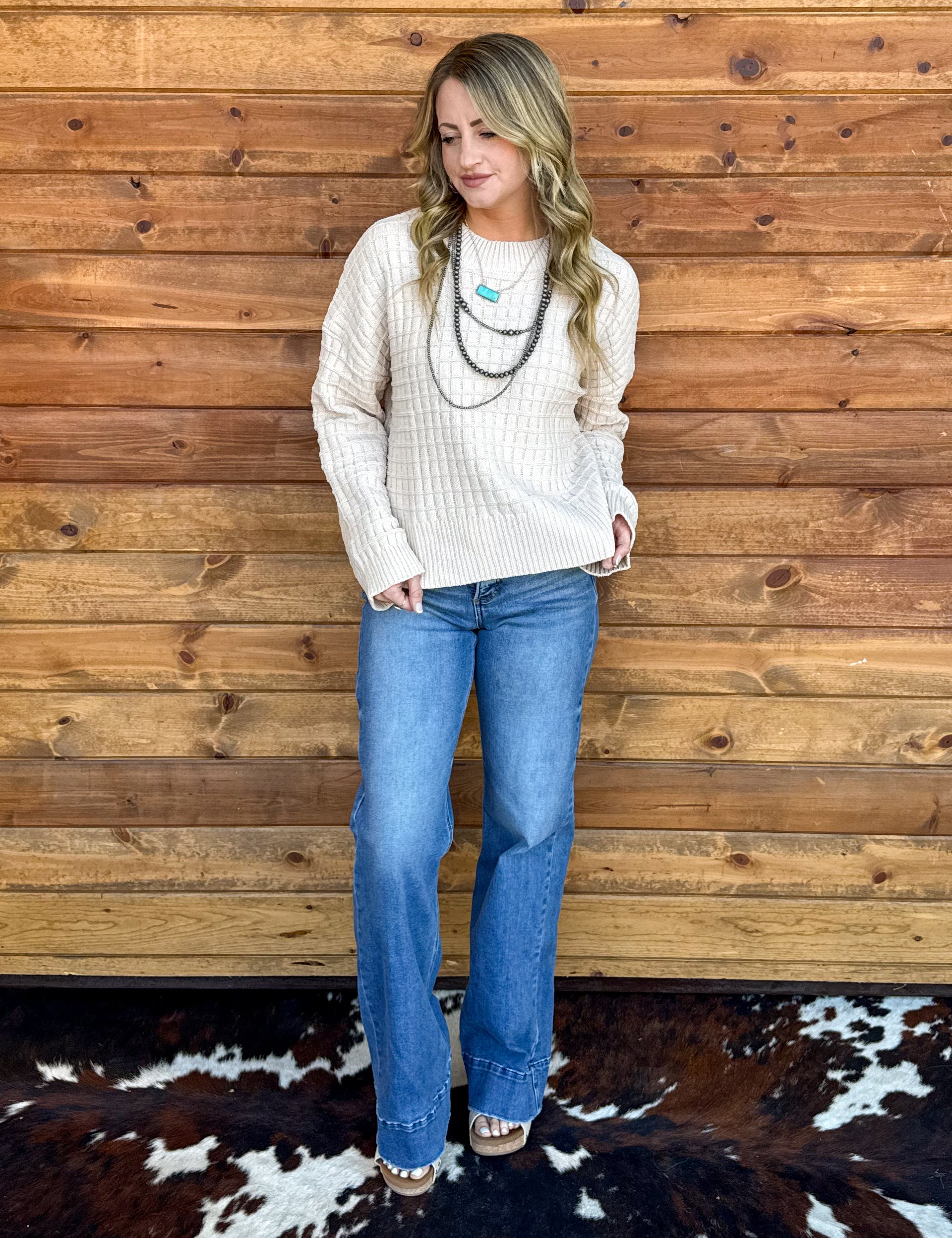 The Rachel Sweater *Ecru – The Rustic C Boutique