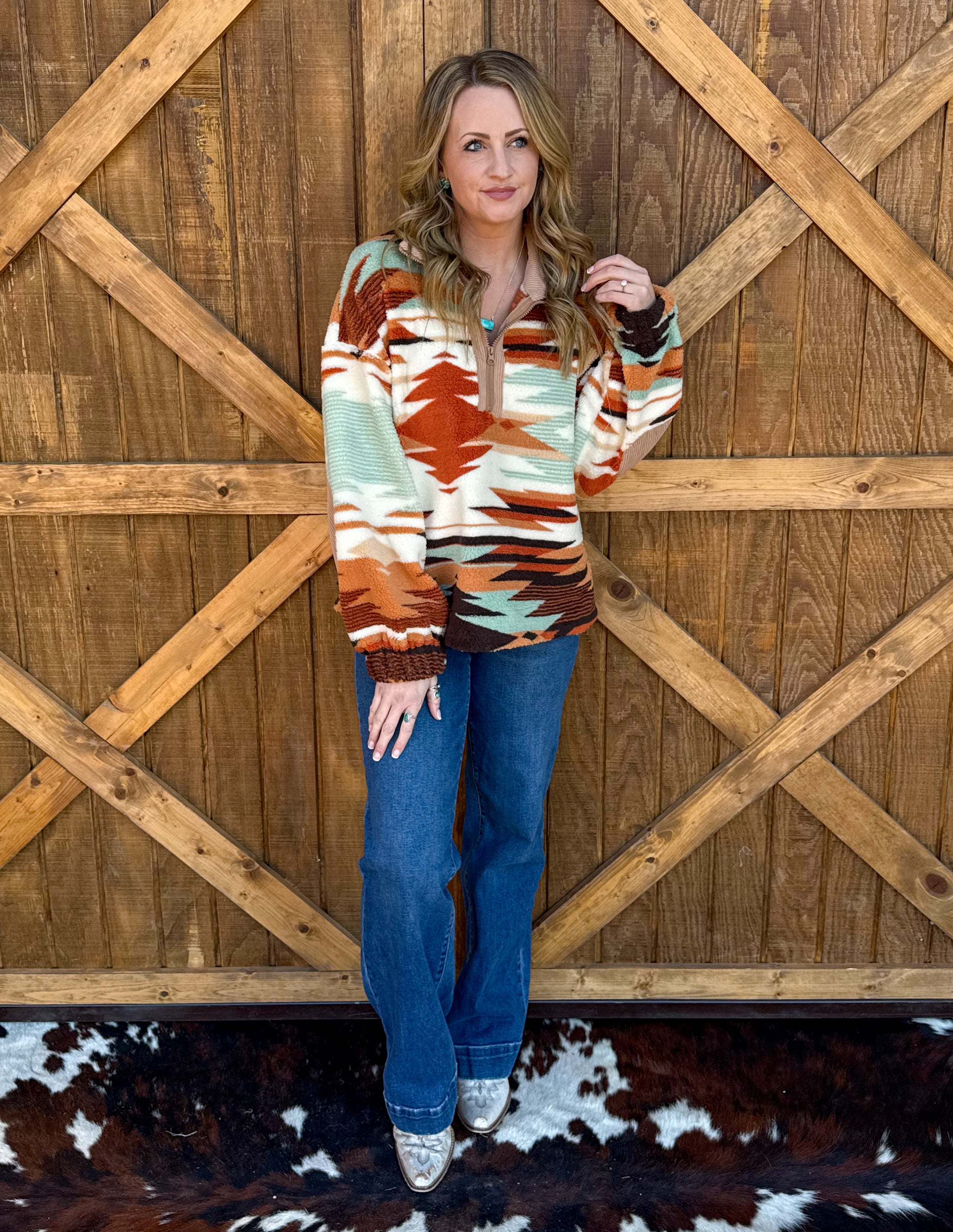 Get Western Pullover *Mint – The Rustic C Boutique